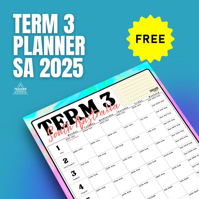 FREE SA Term 3 School Planner 2025 - Teaching Resource