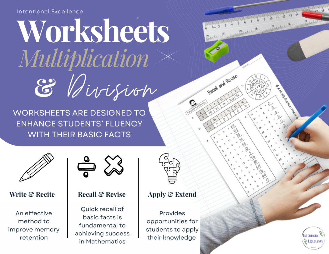 BUNDLE WORKSHEETS 1-12 Multiplication and Division Basic Facts Times ...