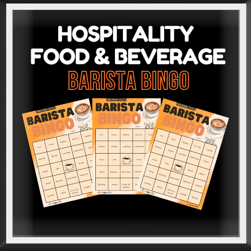 Hospitality Food & Beverage- Barista Bingo - Teacher Professional ...