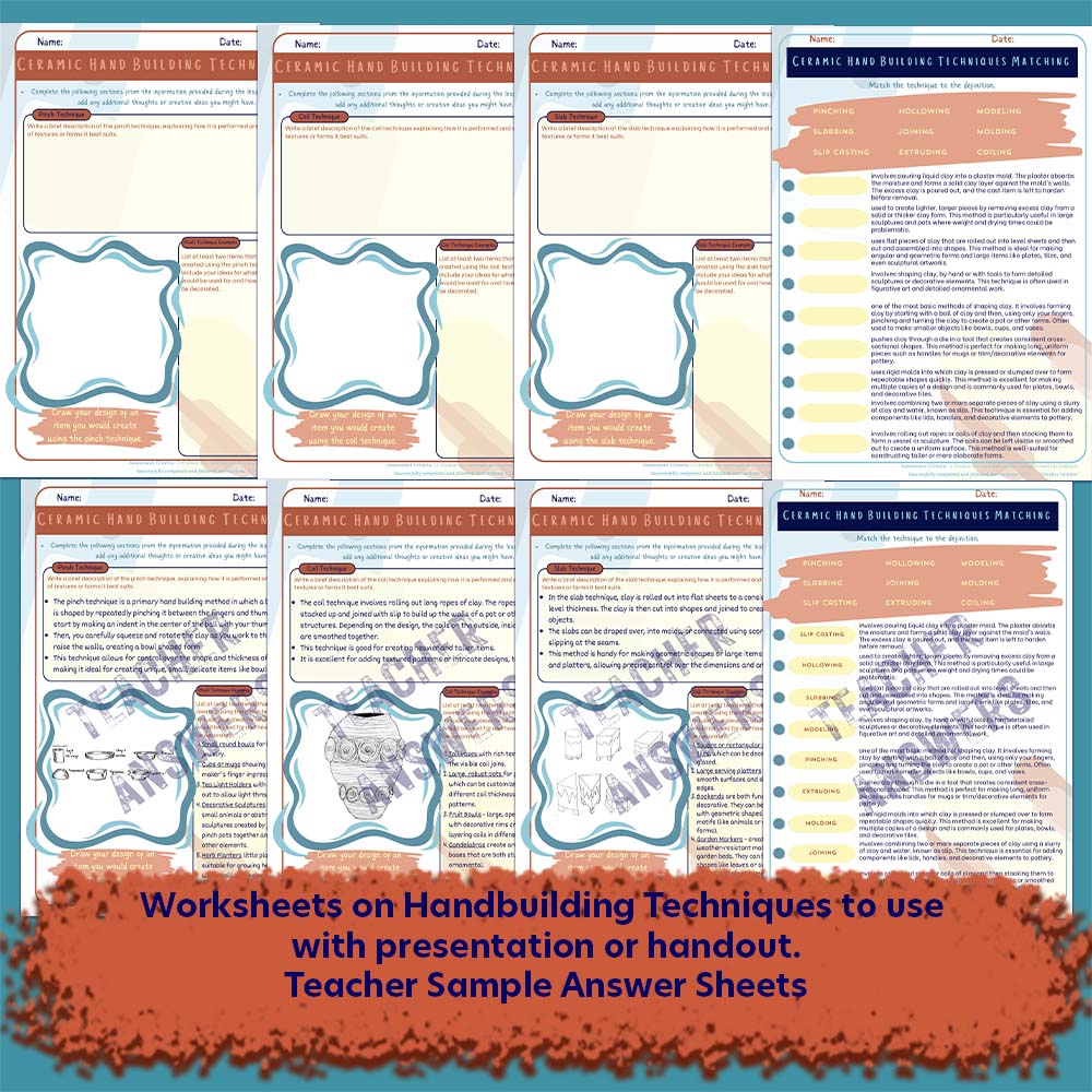 Clay Hand Building Techniques Lesson Pack | Intro to Ceramics for High ...