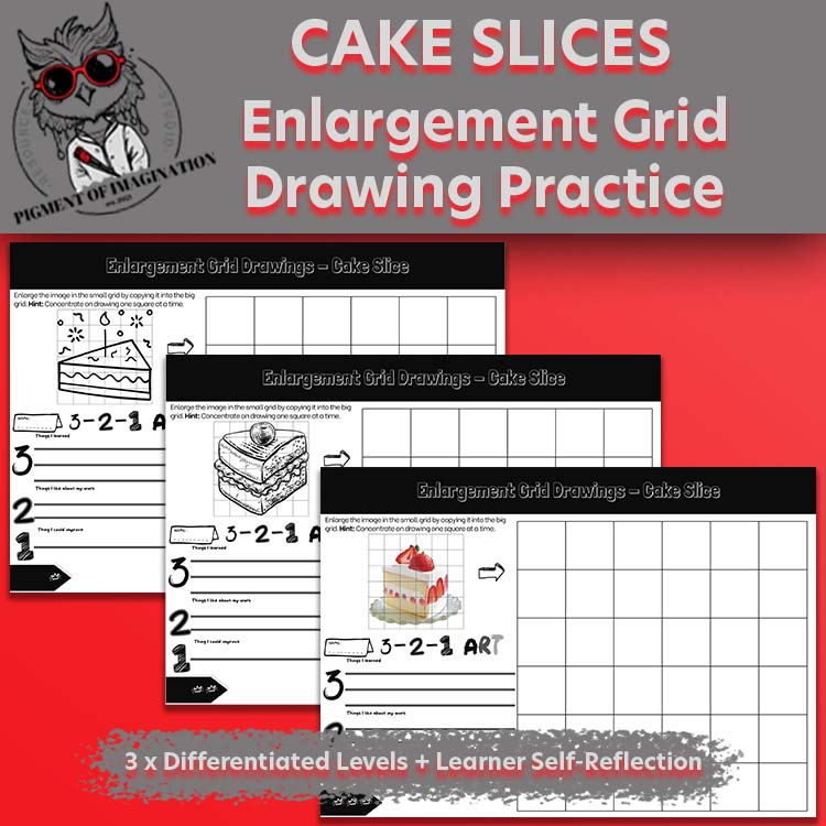 Differentiated Enlargement Grid Drawing Worksheets – Cake-Themed Art ...