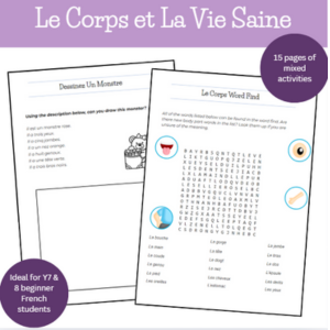 French Body Parts & Healthy Eating Activities: Le Corps et La Vie Saine ...