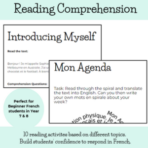 French Reading Comprehension Passages with Questions - Beginner Level ...