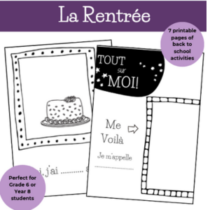 French Back to School Activity Pack - Teacher Professional Development