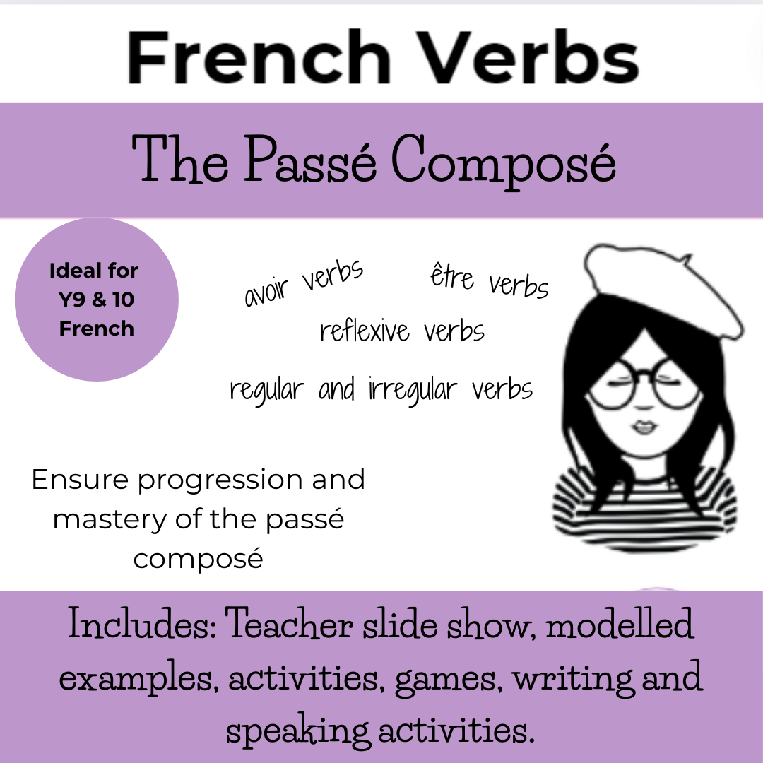Passé Composé French Bundle – Notes, Worksheets, Speaking Activities ...