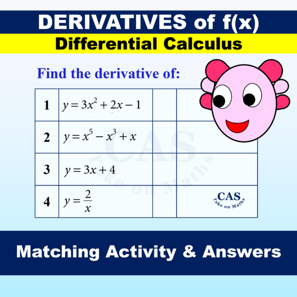 Differential Calculus -The Derivative of Functions-Matching Activity