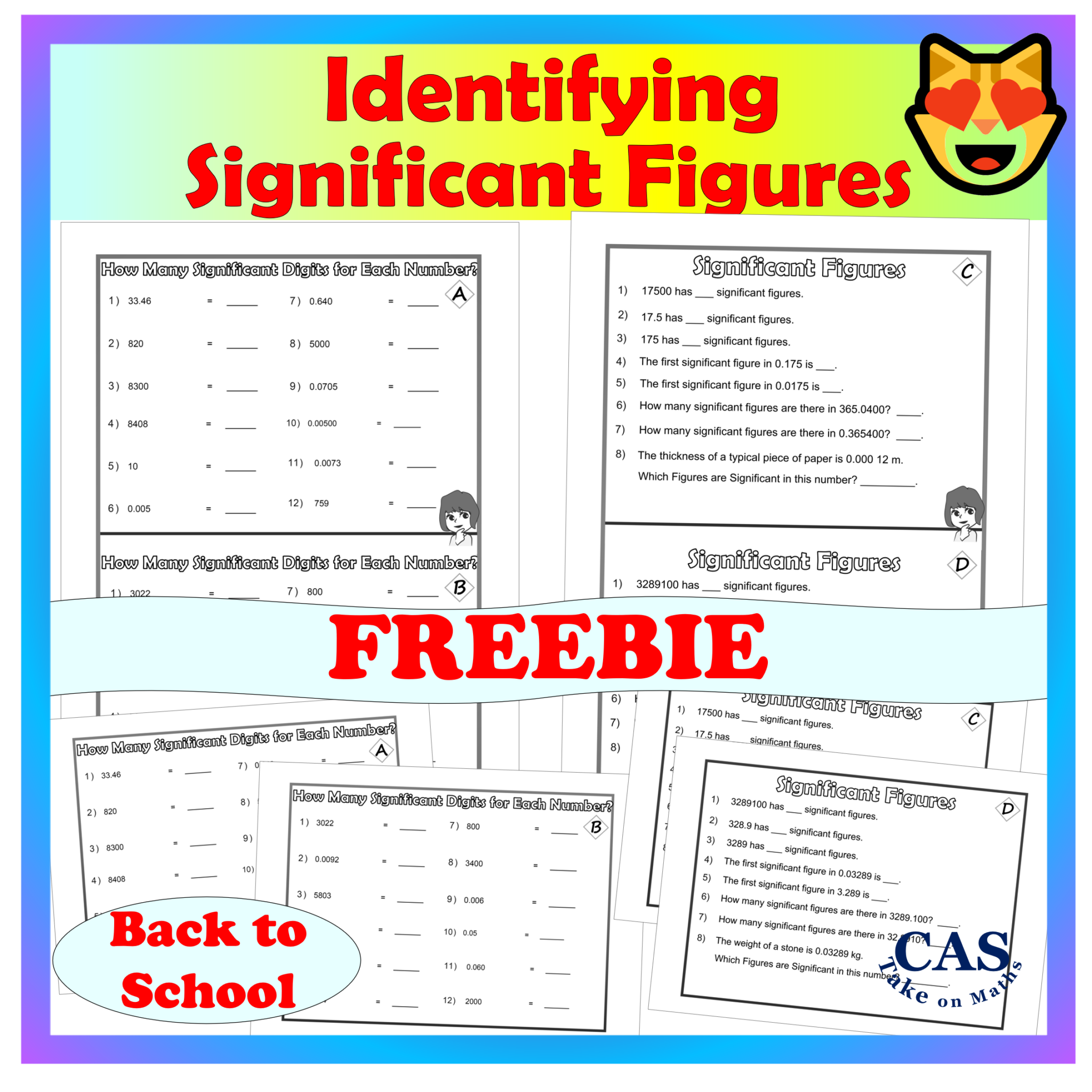 Identifying Significant Figures- Math Freebie
