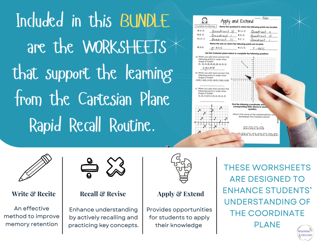 Cartesian Plane Coordinate System Plotting Points Warm Up Worksheets ...