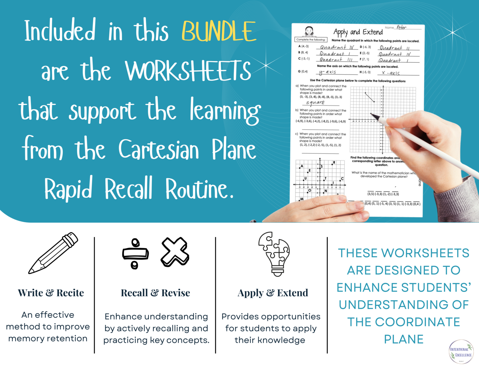 Cartesian Plane Coordinate System Plotting Points Warm Up Worksheets ...