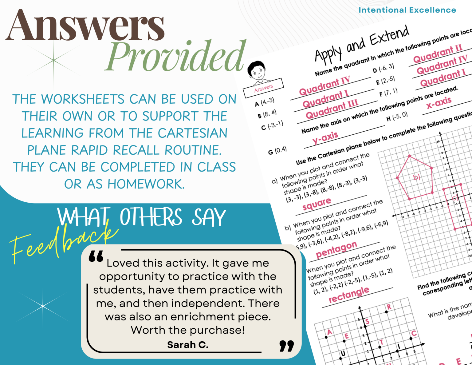 Cartesian Plane Coordinate System Graphing Ordered Pairs Year 5 - 6 ...
