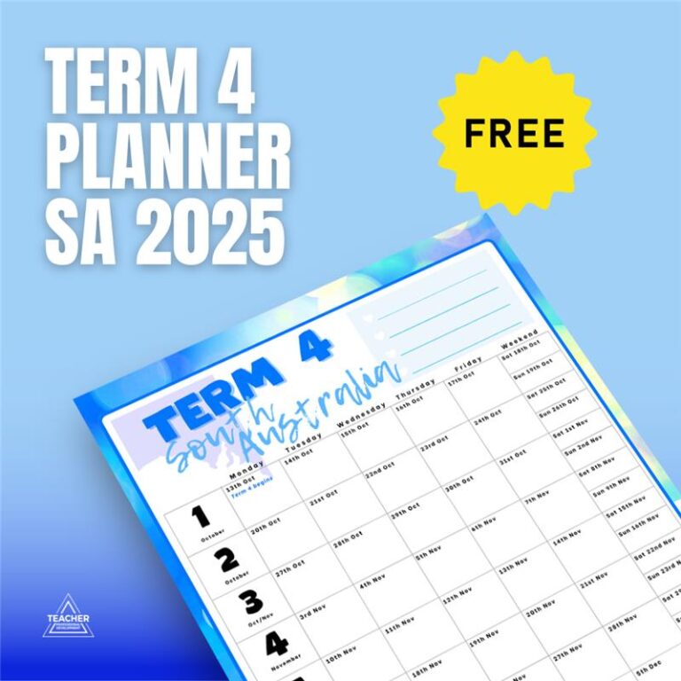 FREE NSW Term 4 School Planner 2025 - Teaching Resource
